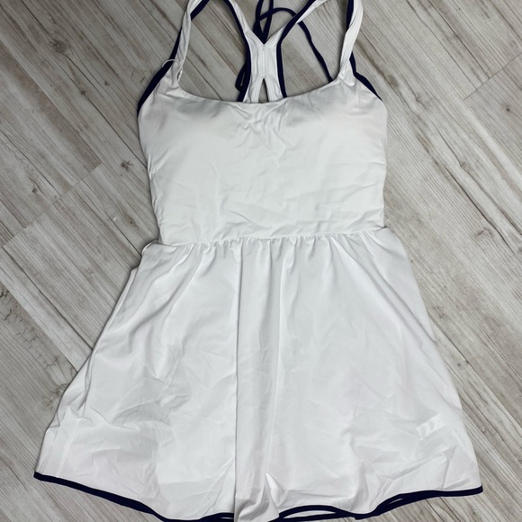 HALARA | Dresses | Halara White Mini Dress With Black Trim | Poshmark